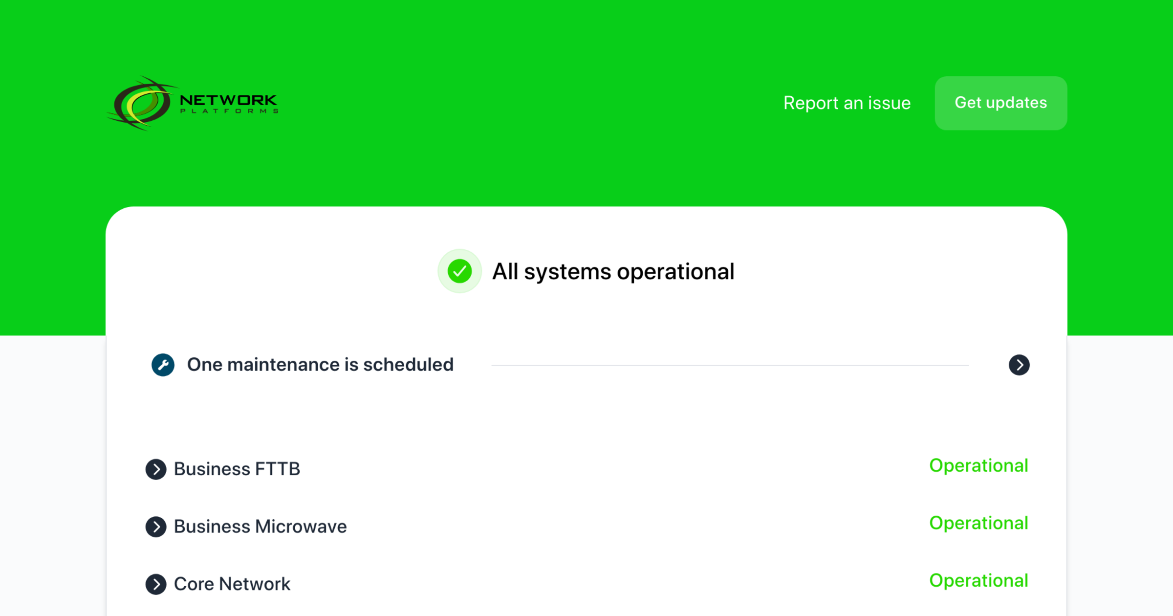 Network Platforms | Status Page
